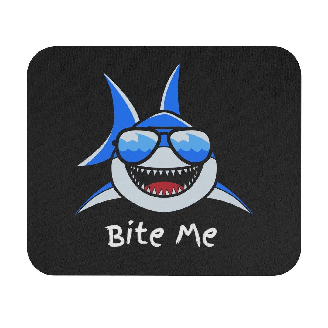 Cartoon Shark Mouse Pad, Bite Me Shark Week Design - Etsy