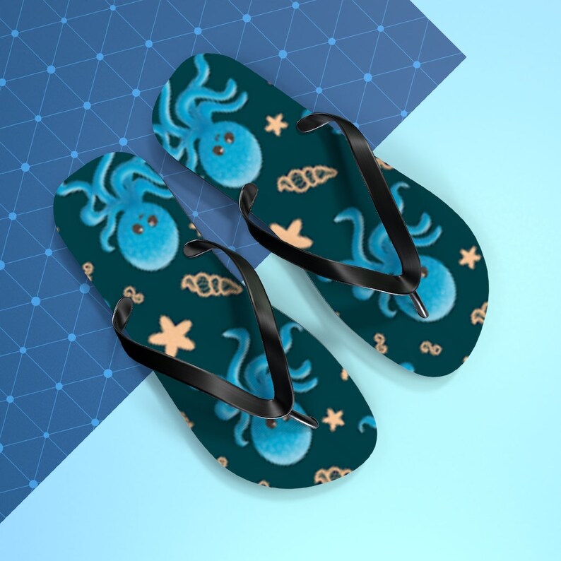 Octopus Flip Flops: Tropical Beach Spa Shoes - Etsy