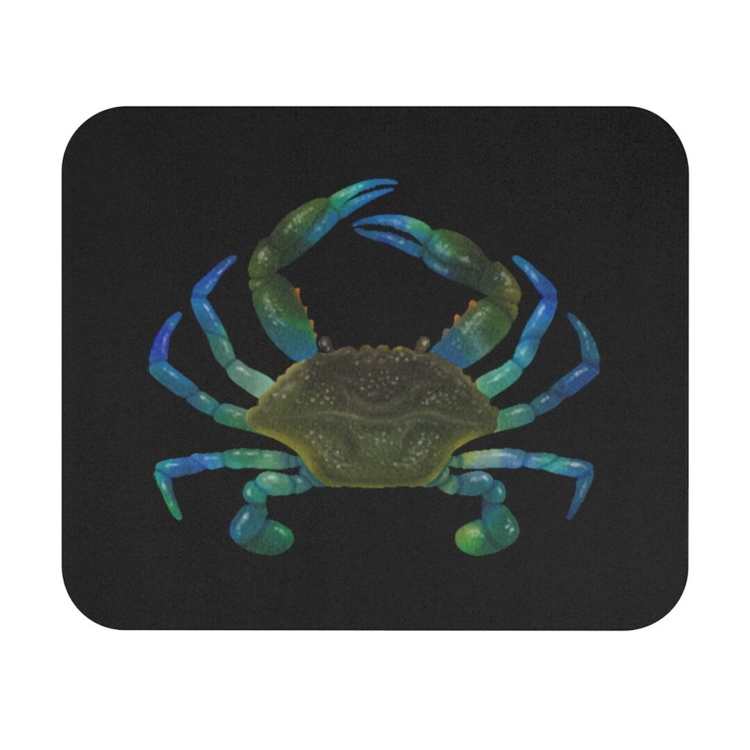 Blue Claw Crab Mouse Pad: Coastal Beach House Decor - Etsy