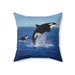 Orca Whale Pillow: Jumping Mom and Calf, Beach House Decor - Etsy
