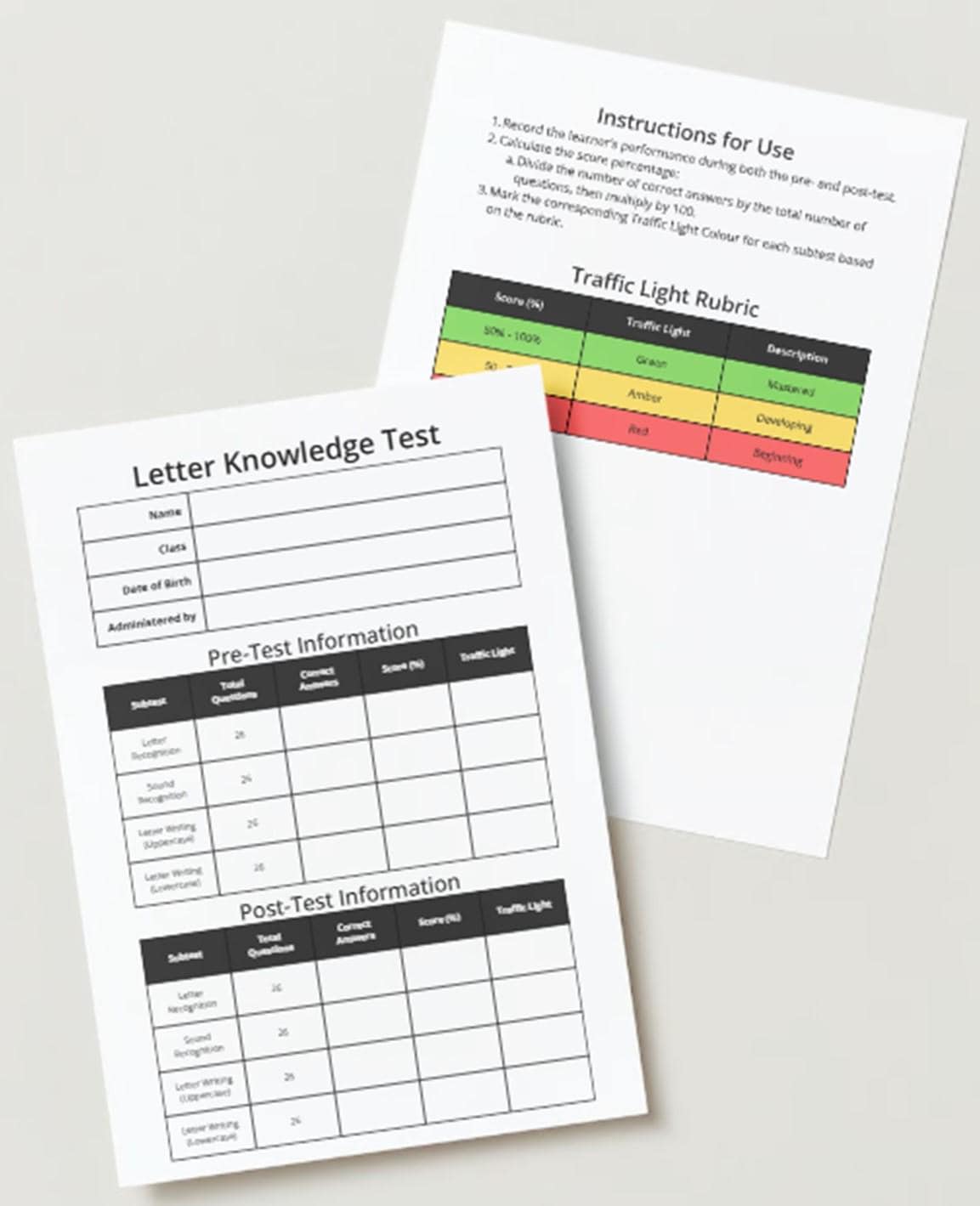 Phonics Bundle | 26 Letter Worksheets, Letter Knowledge Test, and ...