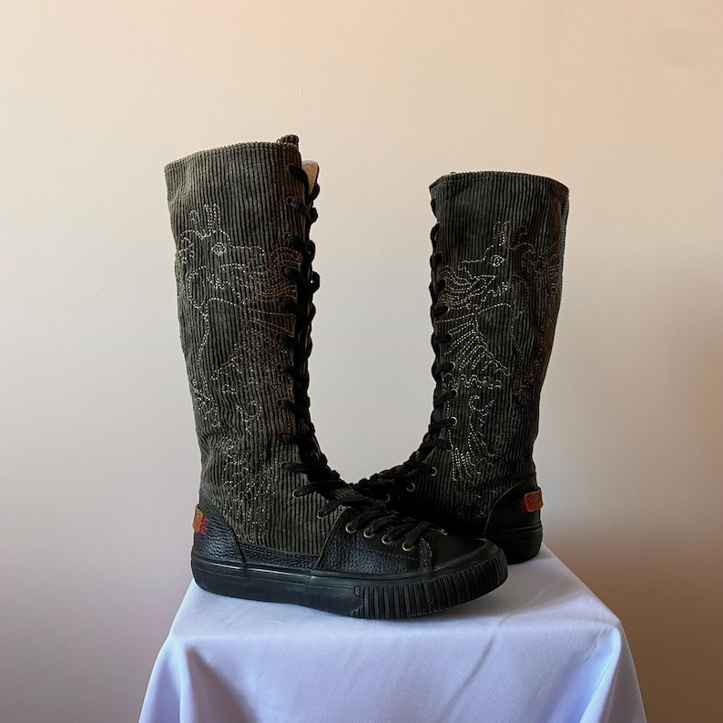 Replay Dragon Velvet 00s High Boxing Moto Biker Wrestling Converse ...