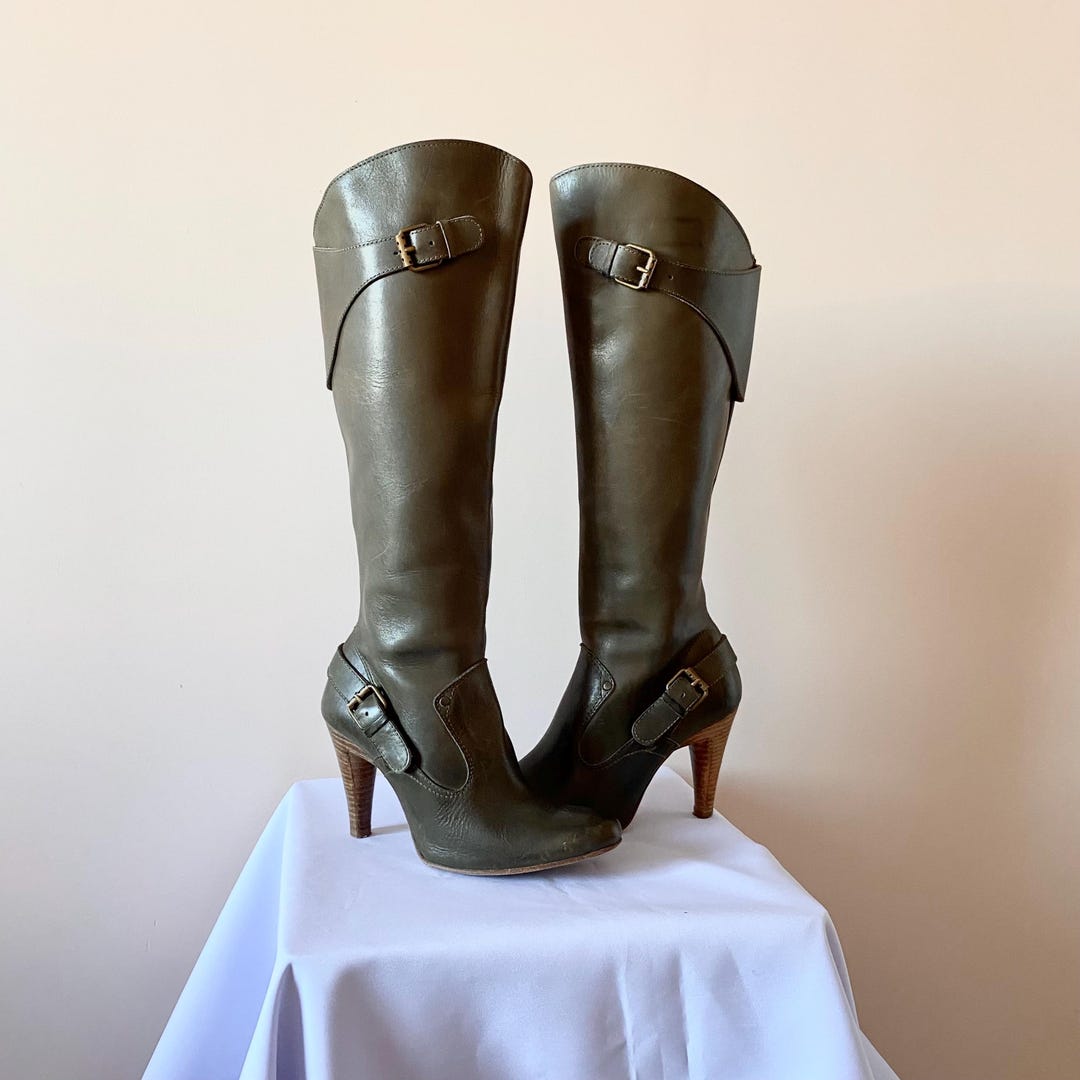 Vintage Diesel Style Lab Leather High Heels Boots Women’s Size EUR 36 ...