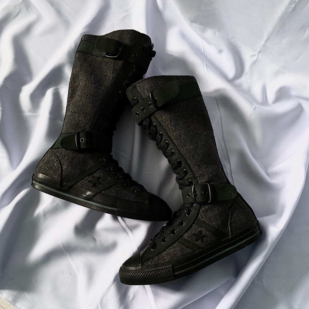 Converse High Vintage Boxing Moto Biker Boots Sneakers Shoes Size EUR ...