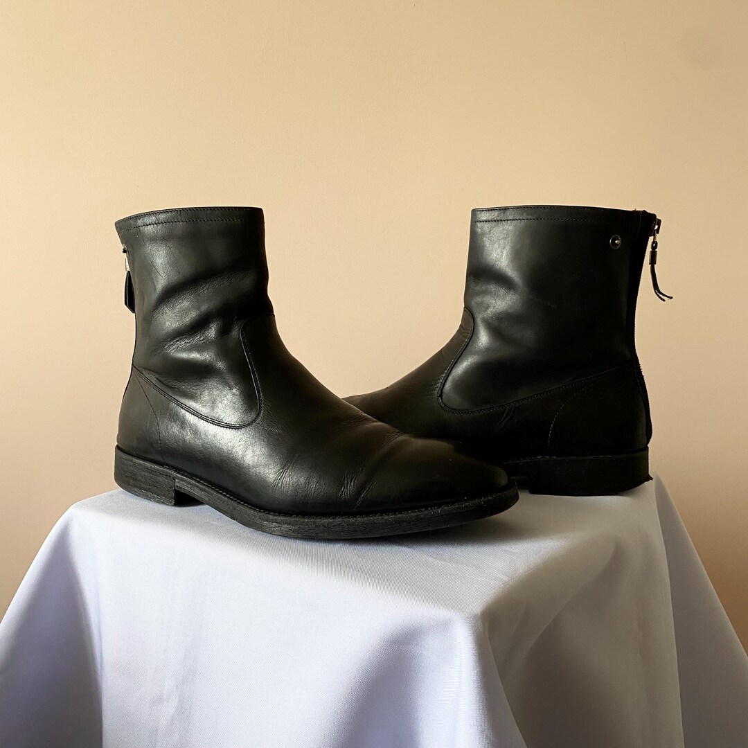 RARE Diesel Black Guidi Style Leather Ankle Avantgarde Boots Size EUR ...
