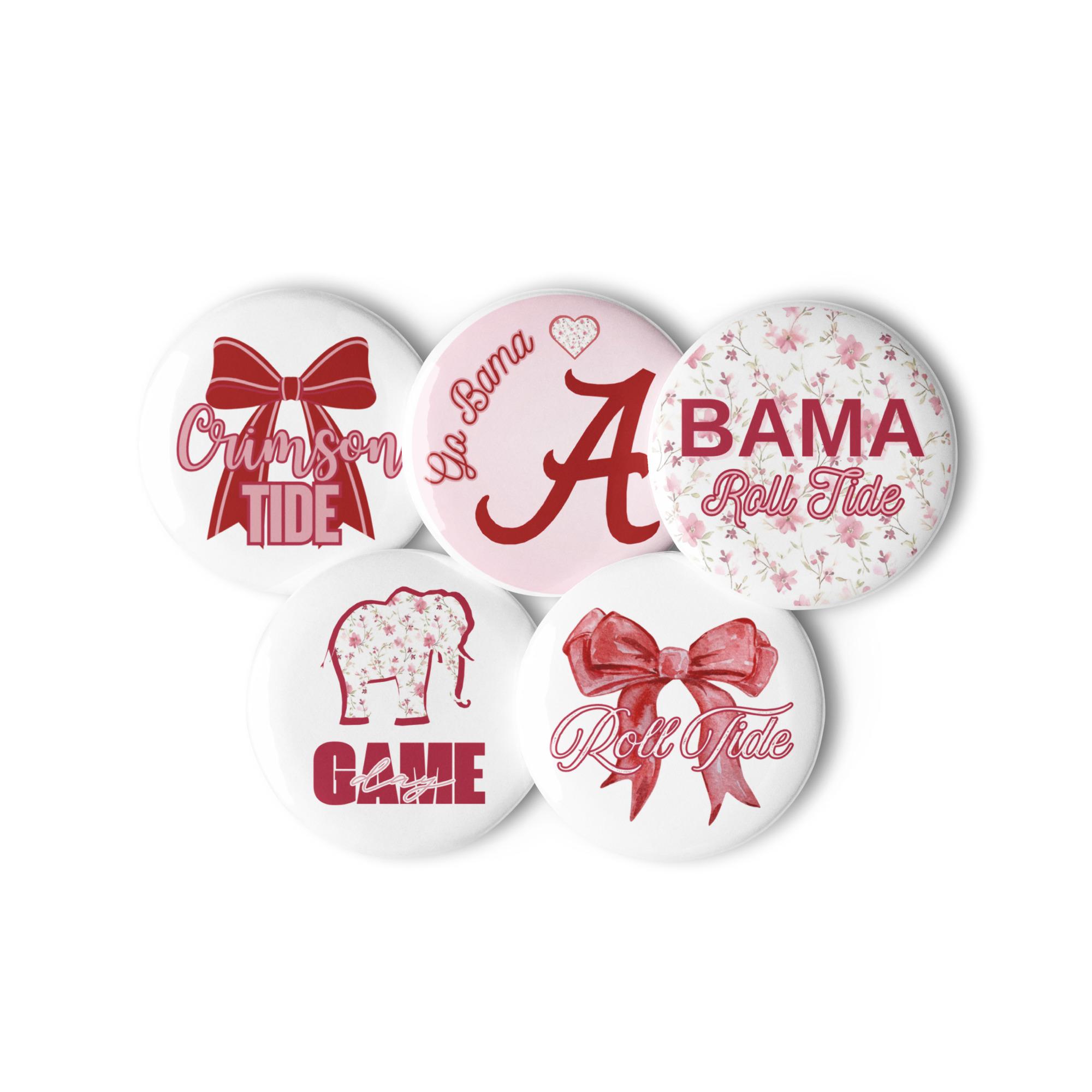 Alabama Game Day Pins | Set of 5 Buttons - Etsy