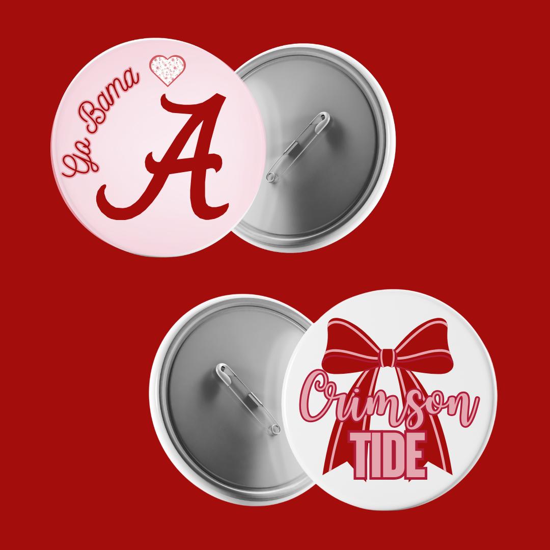 Alabama Game Day Pins | Set of 5 Buttons - Etsy