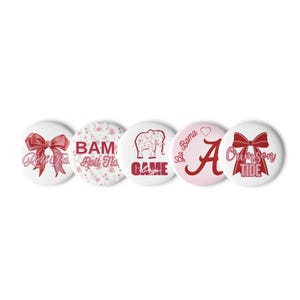 Alabama Game Day Pins | Set of 5 Buttons - Etsy