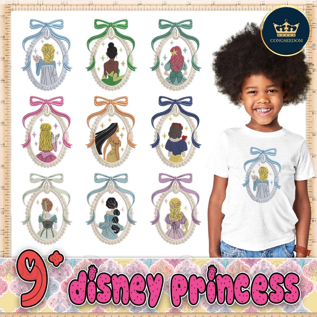 Princess Locket Coquette Embroidery Bundle Design, Magic Kingdom ...