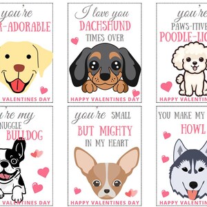 Adorable Dog Breed Valentine Cards – Printable Cute Puppy Love Notes - Etsy