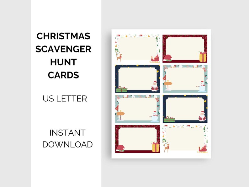 Christmas Scavenger Hunt Cards - Etsy