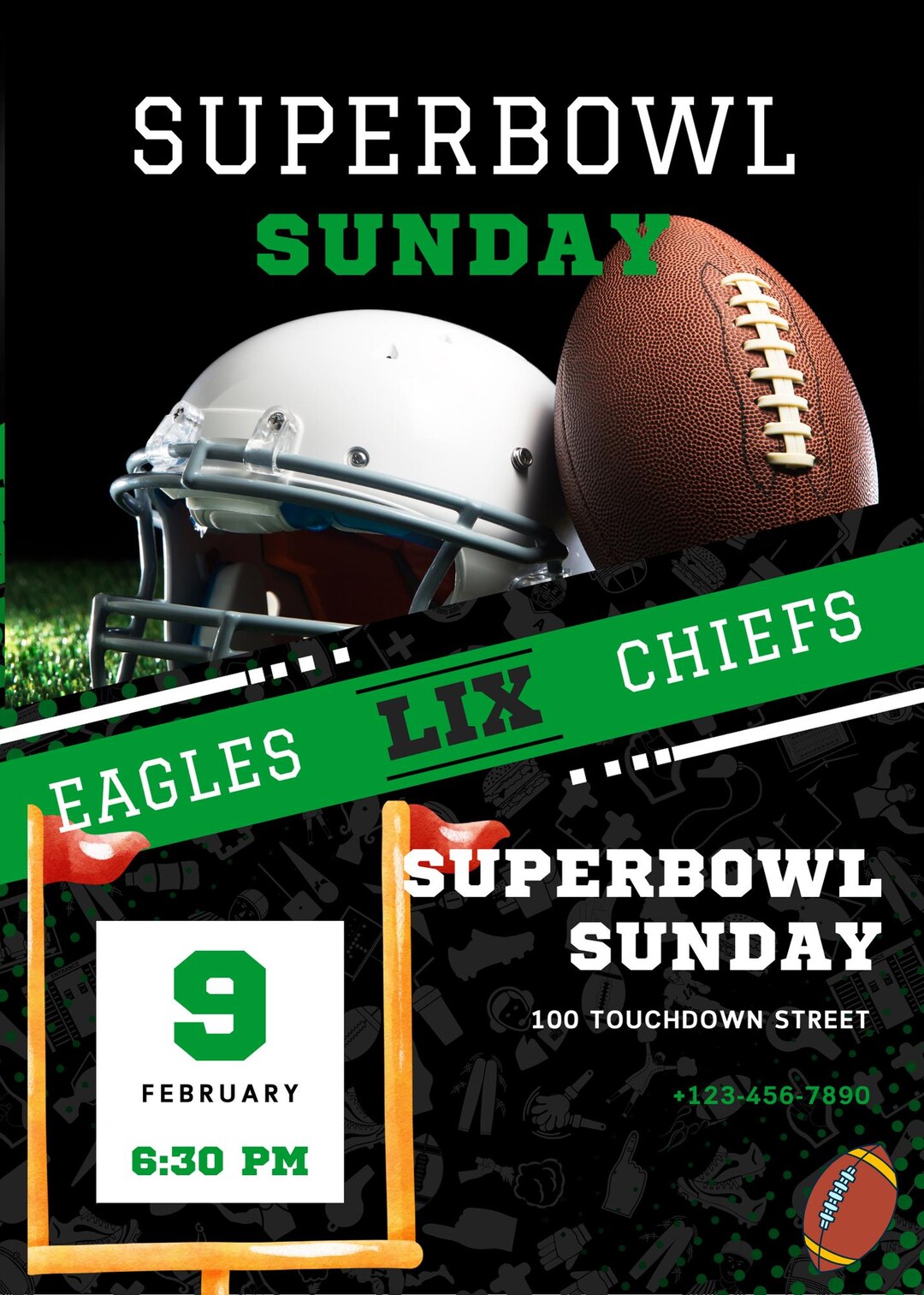 SUPERBOWL INVITATION, Sports Invitation, Game Night Invite, Digital ...