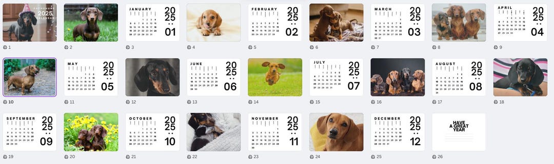 2025 Dachshund Calendar – Printable Monthly Planner With Adorable ...