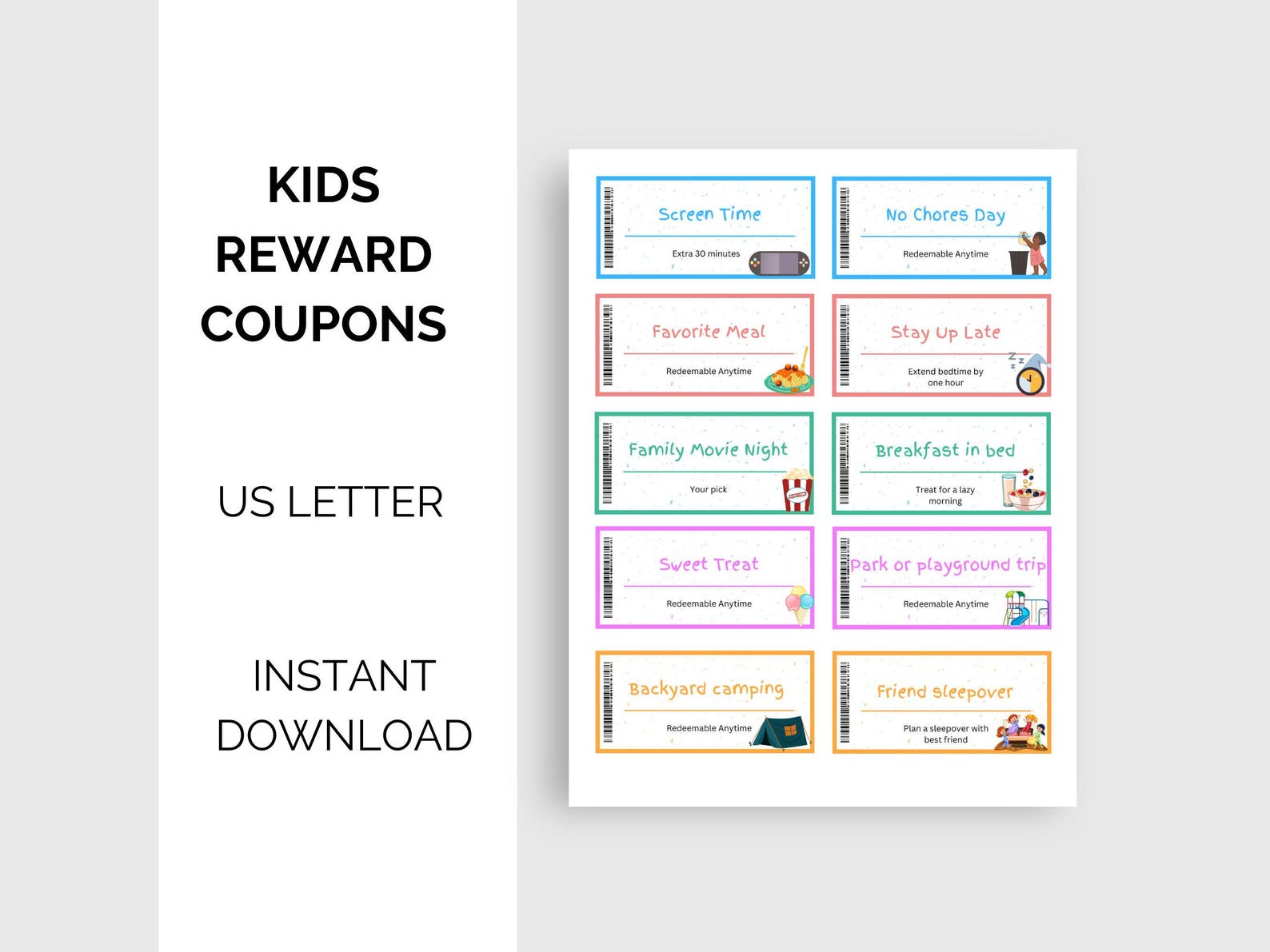Kids Reward Coupons – Fun and Motivational Printable Coupons for Kids ...