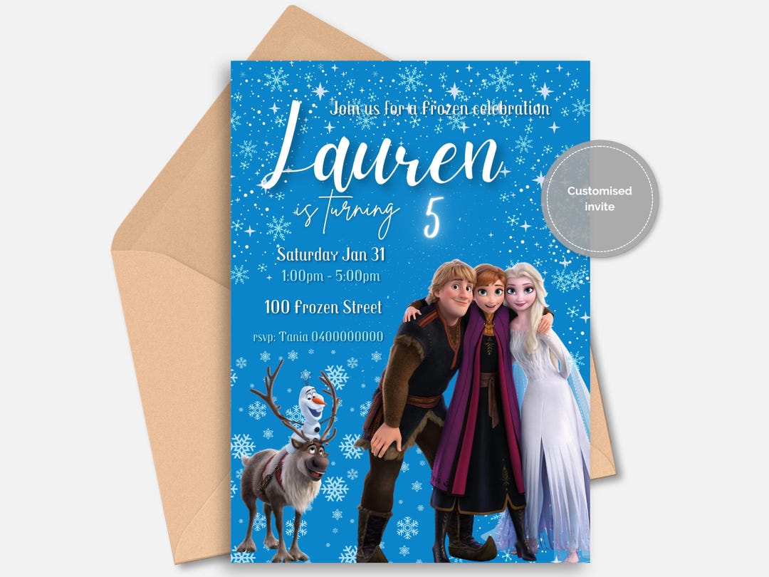 FROZEN INVITATION, ELSA Invitation, Elsa Frozen Birthday Invitation ...