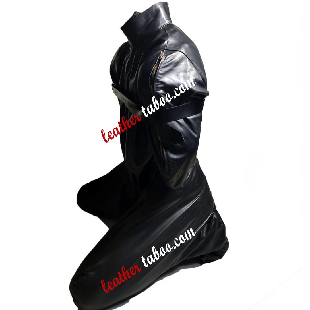 Bondage Sleepsack Real Leather Suit With Bondage Hood Mummy Seductive ...