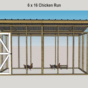 6x16 Chicken Run DIY Plans: Walk-in Coop Building Guide (PDF Download ...