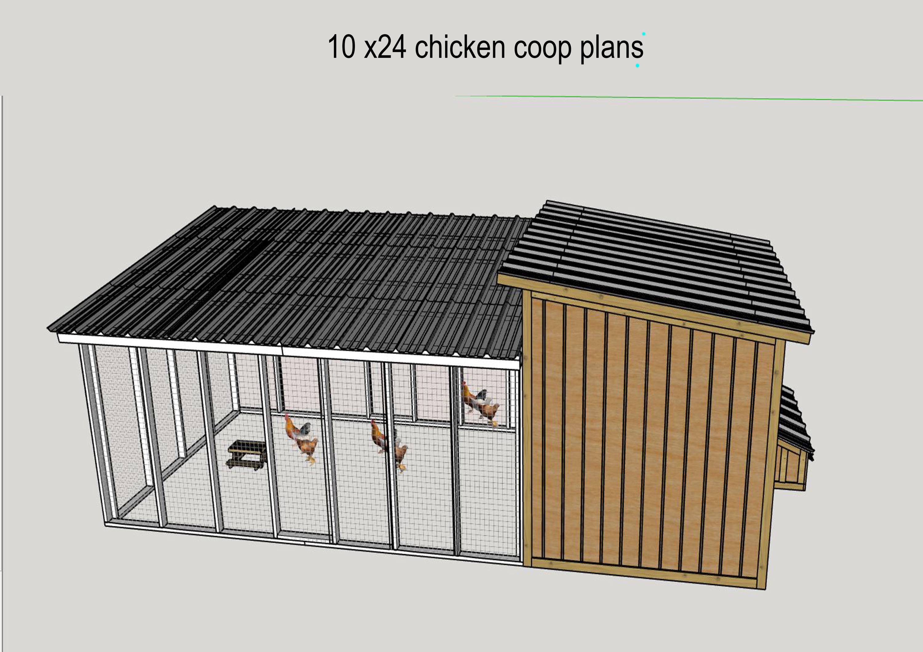 10 X 24 Walk-in Chicken Coop Plans 20 Chickens - PDF Chicken Shed Plans Digital Download - Etsy