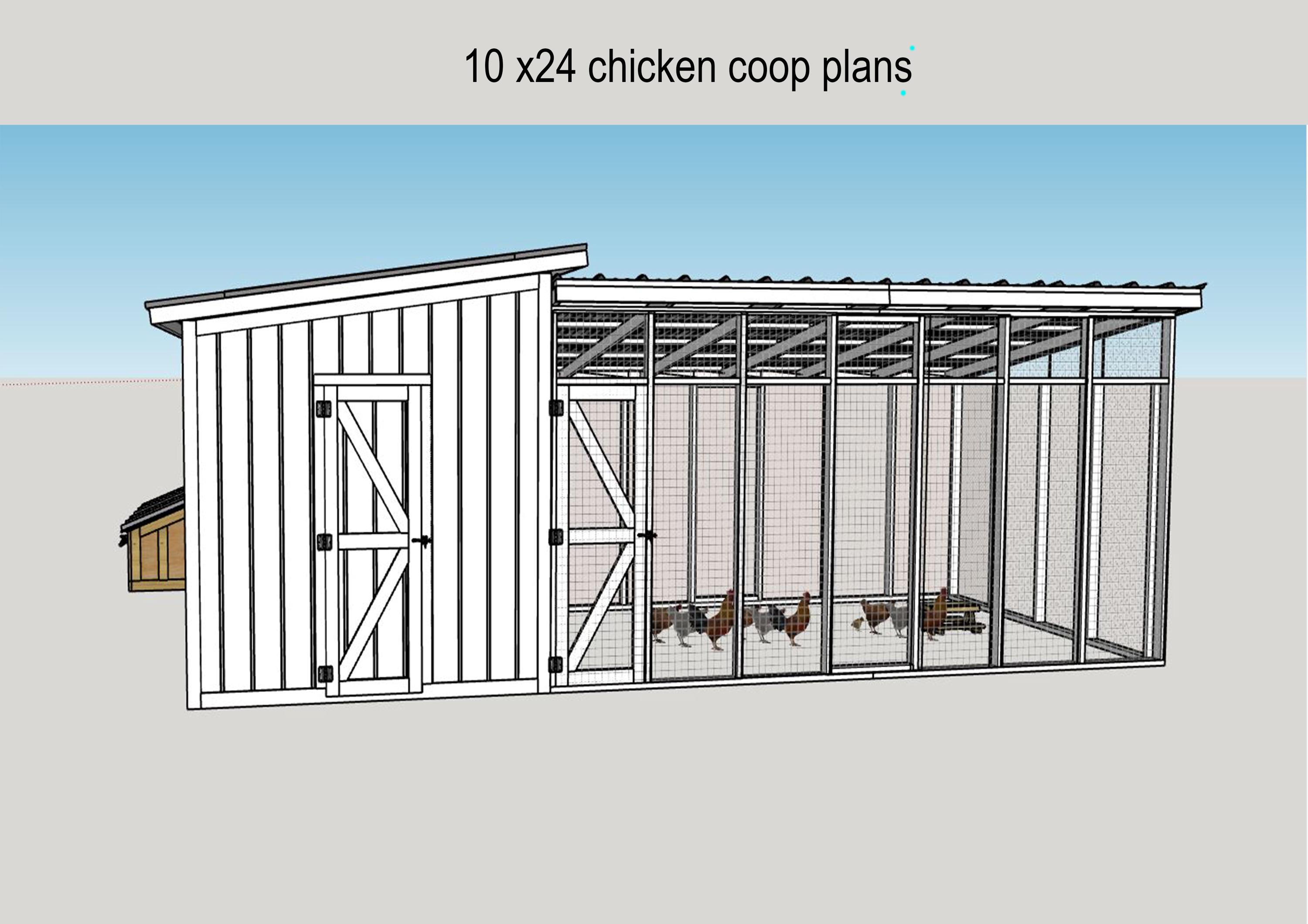 10 X 24 Walk-in Chicken Coop Plans 20 Chickens - PDF Chicken Shed Plans Digital Download - Etsy
