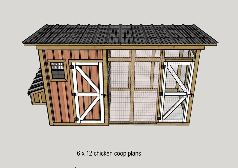6x12 Chicken Coop Plans: DIY Coop & Run (PDF) - Etsy