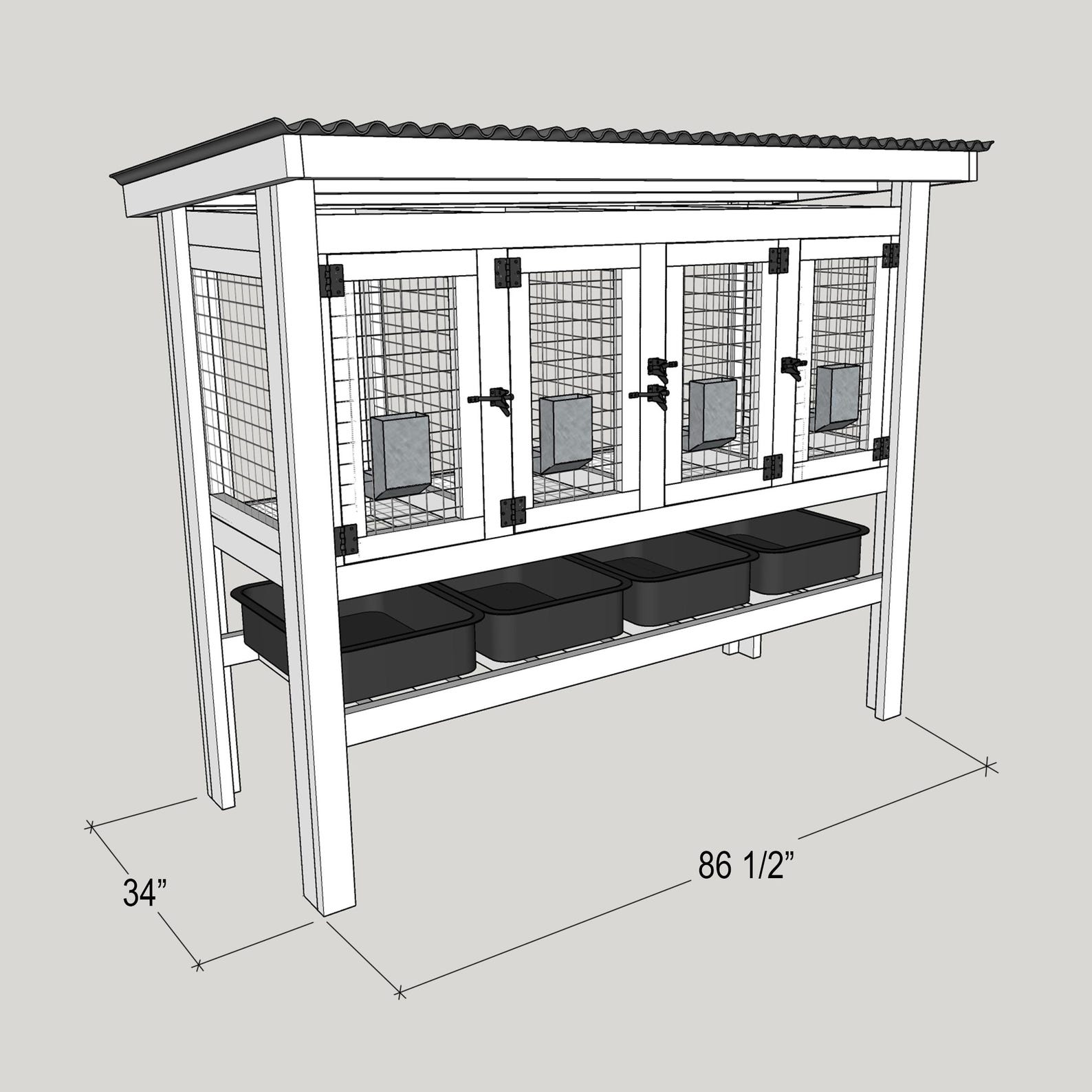 DIY Rabbit Hutch Plans: Guinea Pig/quail Hutch (PDF) - Etsy