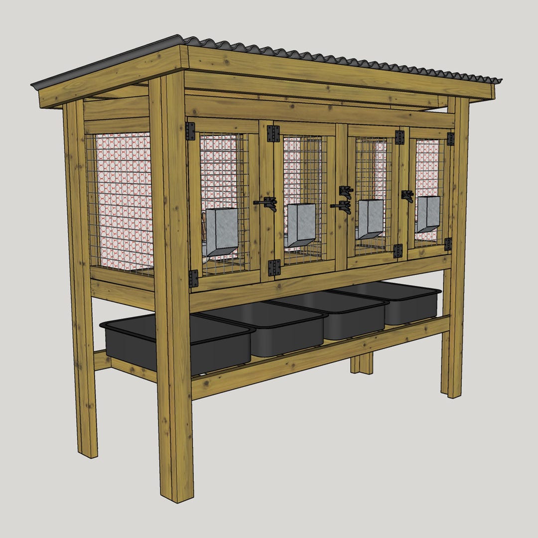 DIY Rabbit Hutch Plans: Guinea Pig/quail Hutch (PDF) - Etsy