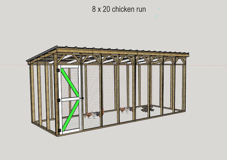 8x20 Chicken Coop Run DIY Plans - Walk-in Design (download PDF) - Etsy