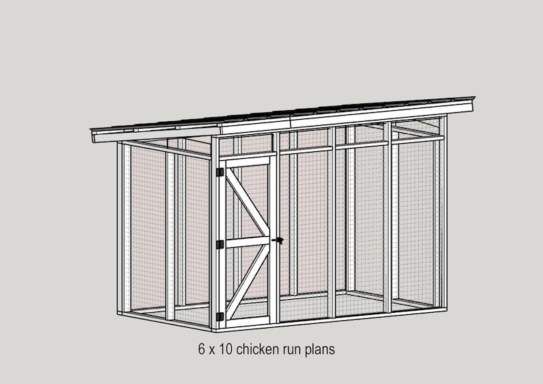 6x10 Chicken Run DIY Plans: Walk-in Coop Building Guide (PDF Download ...