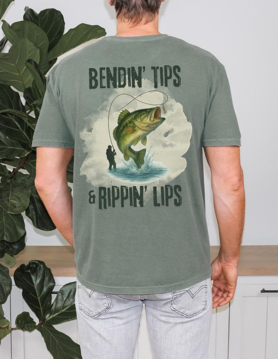 Bendin' Tips & Rippin' Lips Fishing T-shirt - Comfort Colors Tee - Etsy
