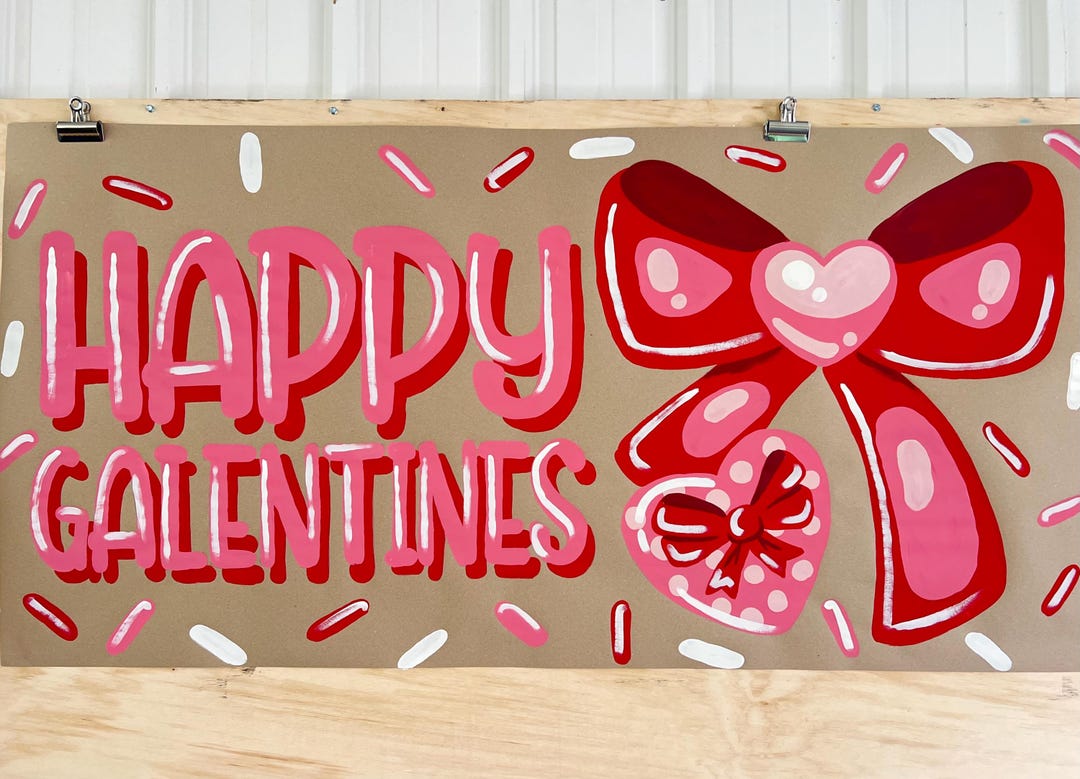 Custom Happy Galentines Banner, Hand Painted Banner, Party Decor ...