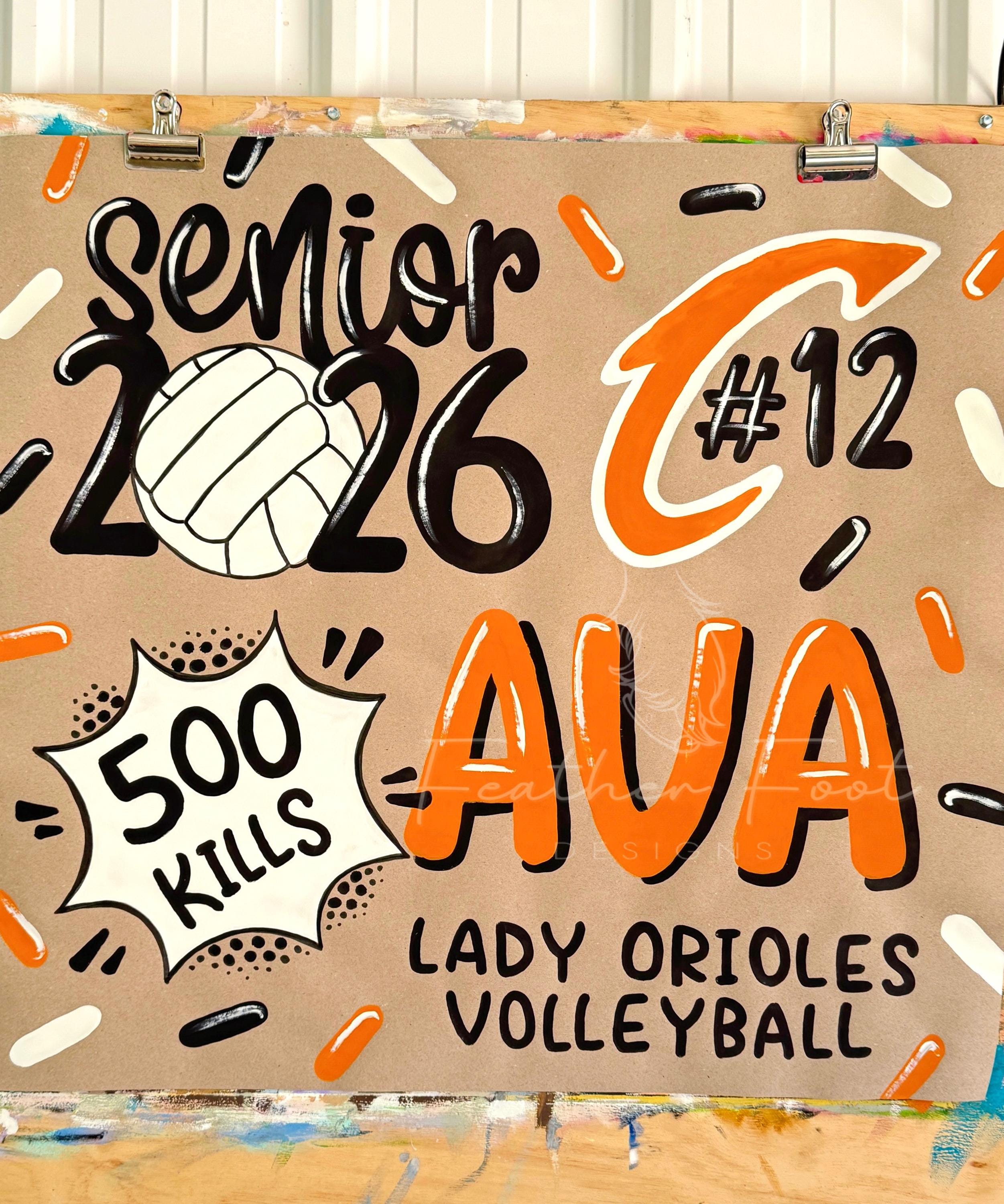 Custom Senior Night Player Poster, Hand Painted Banner, Senior Night ...