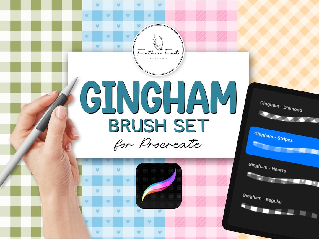Procreate Gingham Brush Set Pattern Styles Digital Download Etsy