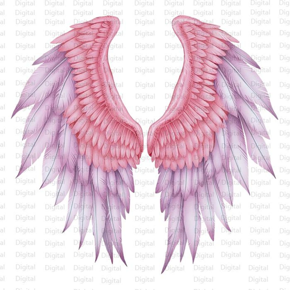 6 Angel Wings Watercolor PNG, Celestial Wings, Ethereal Angelic Wings ...