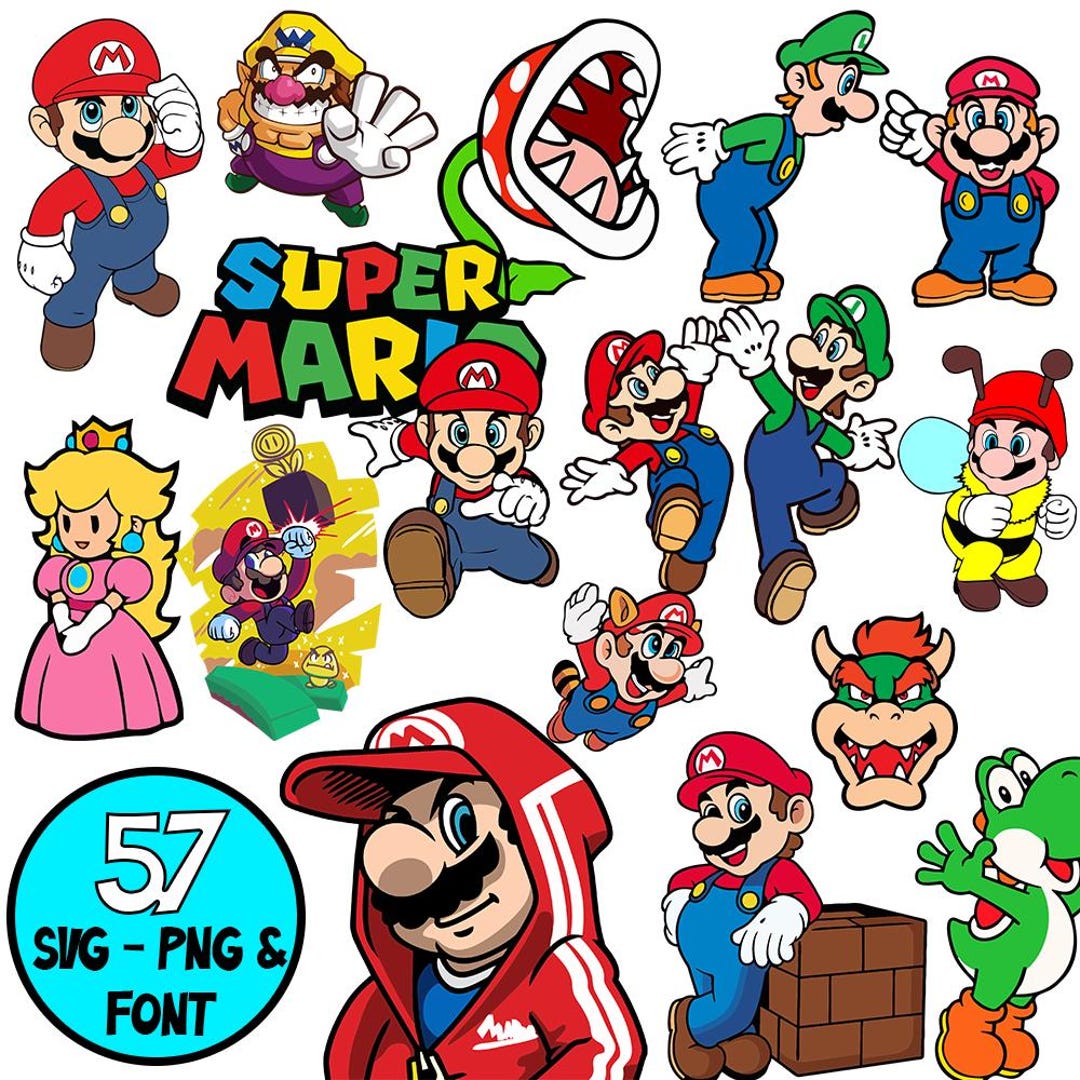 Mario SVG Bundle, Nostalgie Game Cut File, Digital Download, Silhouette ...