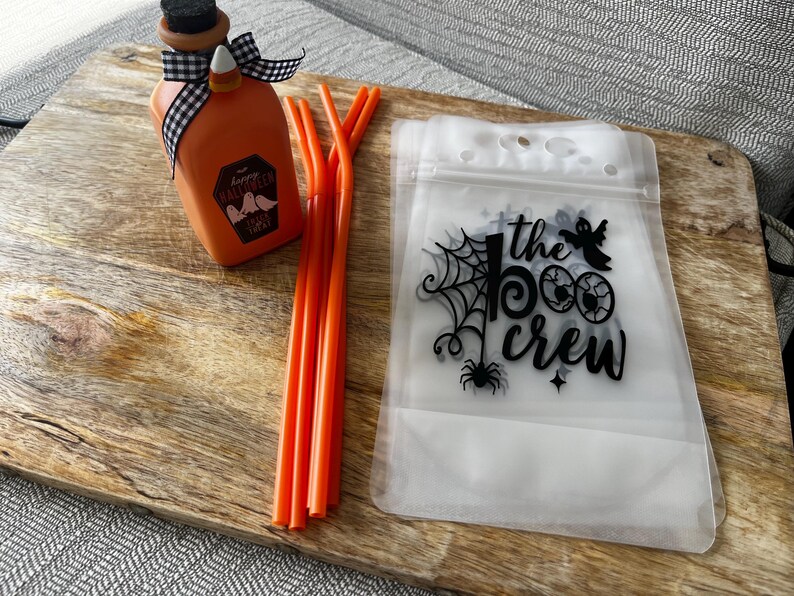 The Boo Crew Halloween Drink Pouch set of 6 - Etsy
