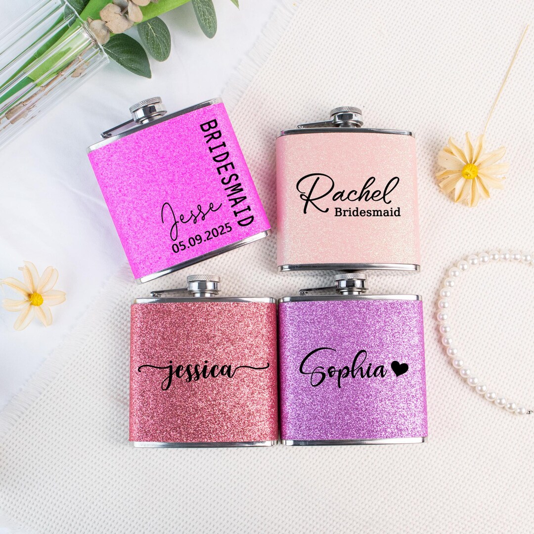 Personalized Bridal Flasks, Bridesmaids' Gifts, Flask for Bridal Custom ...