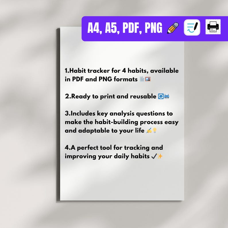 Habit Tracker, Its Analysis | Habit Tracker Pdf | Habit Tracker Print | Habit Tracker Monthly ...