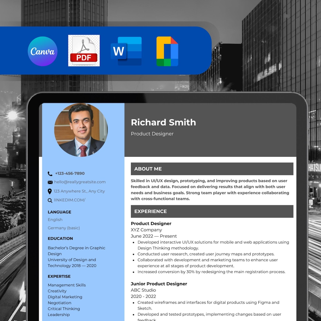 Resume Templates | CV Templates | CV Canva, Cv Pdf, Cv Google Docs, Cv ...