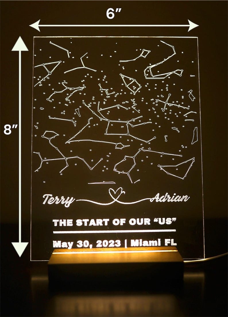 Custom Star Map by Date | Personalized CONSTELLATION MAP Night Light ...