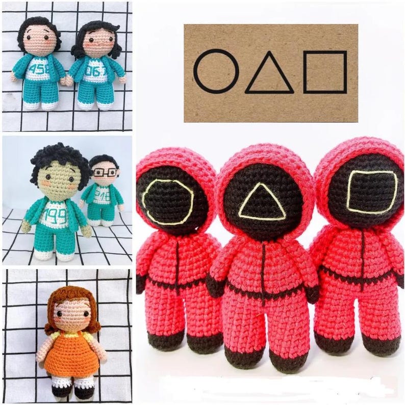 Squid Game Crochet Pattern Bundle, Amigurumi Character Patterns, DIY ...