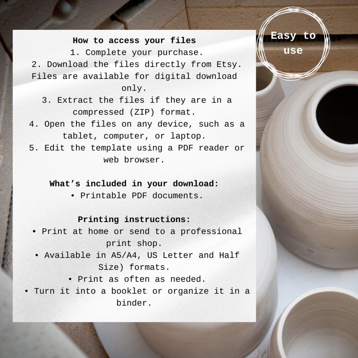 Kiln Log Printable Template, Ceramic Artist Tool, Digital Download ...