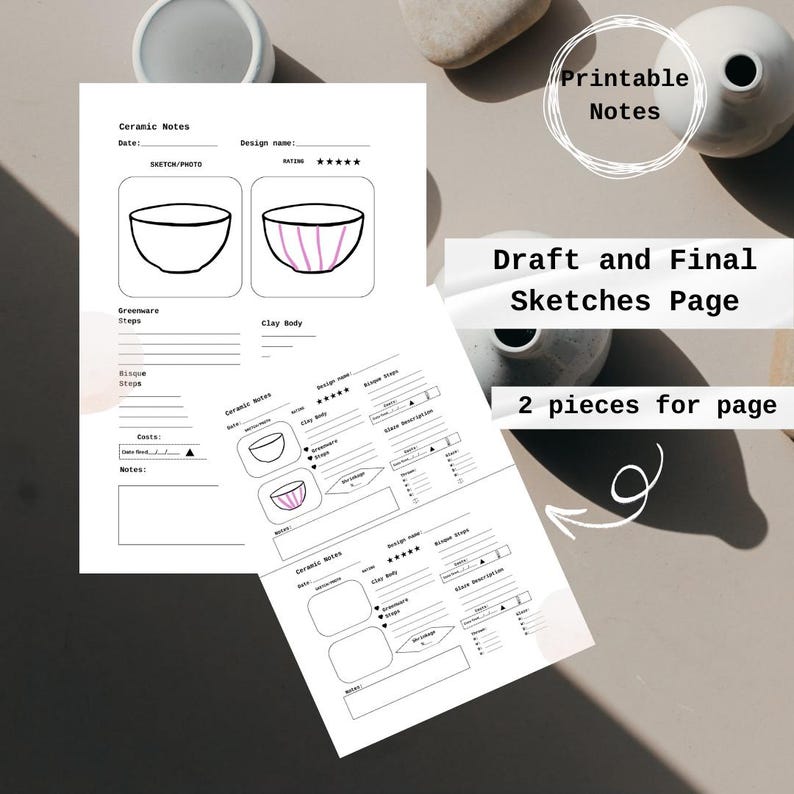 Printable Pottery Journal, Pottery Guide, Ceramics Journal, Kiln Log ...