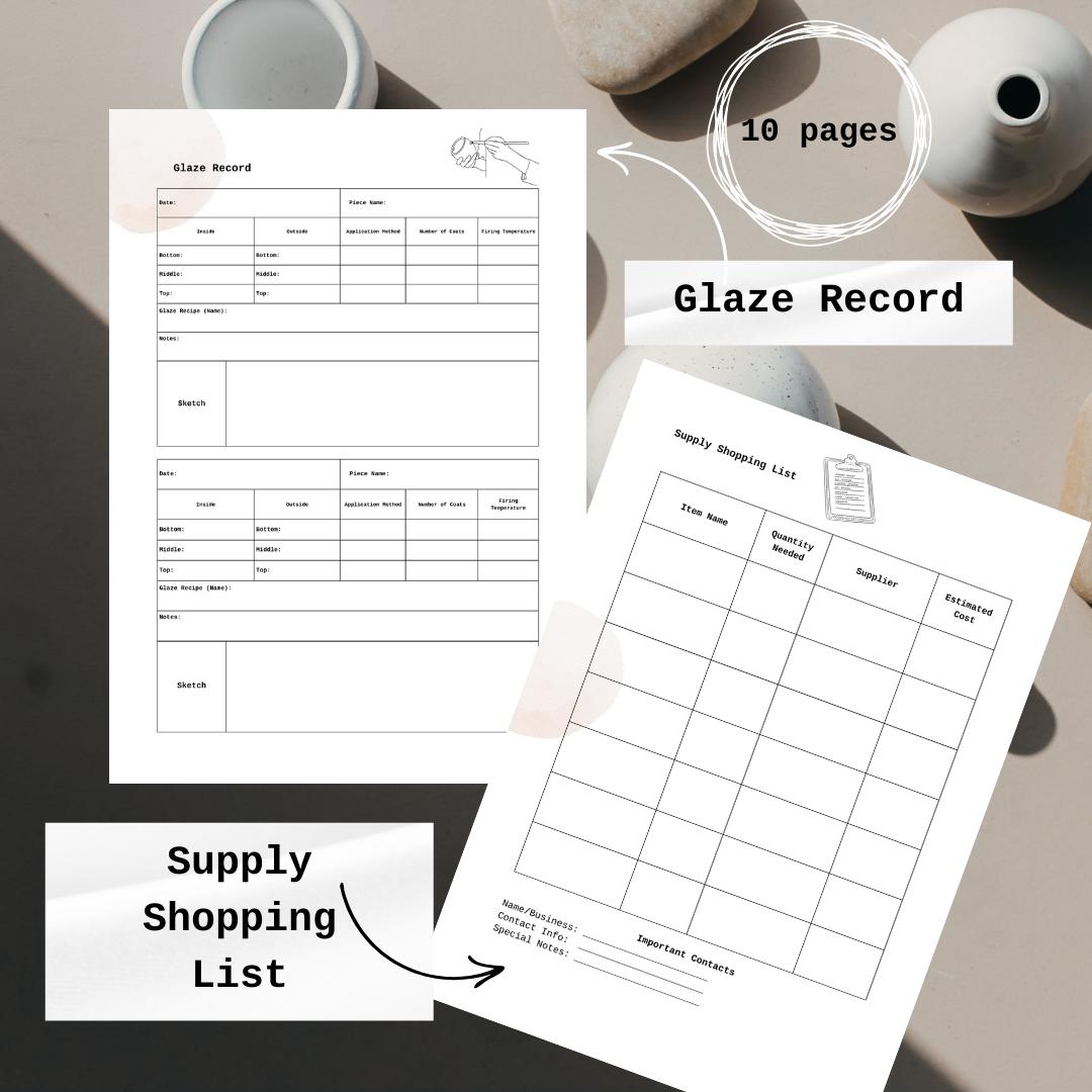 Printable Pottery Journal, Pottery Guide, Ceramics Journal, Kiln Log ...