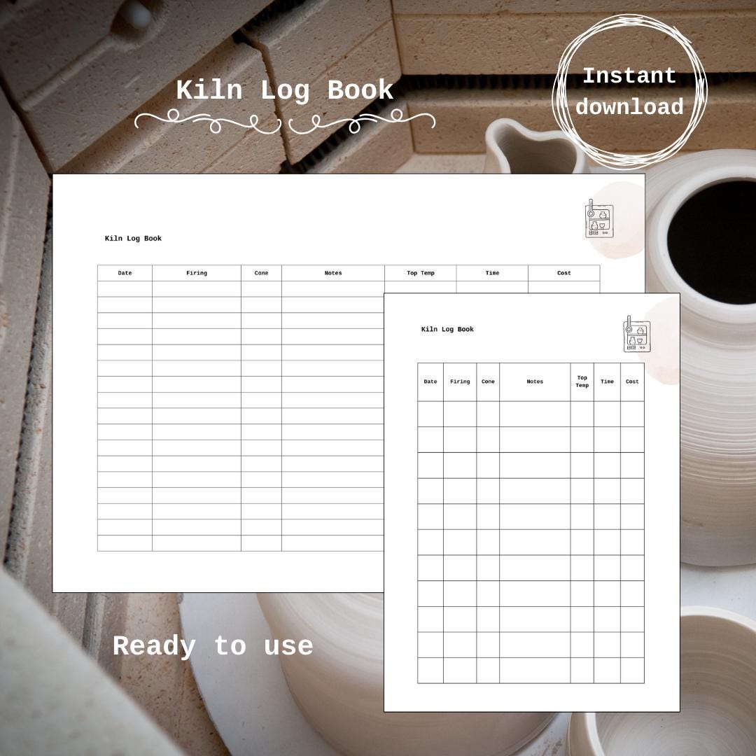 Kiln Log Printable Template, Ceramic Artist Tool, Digital Download ...