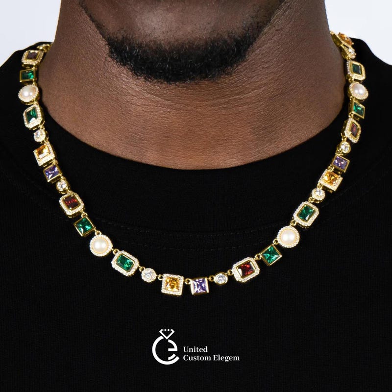 Mens Gemstone Necklace - Etsy