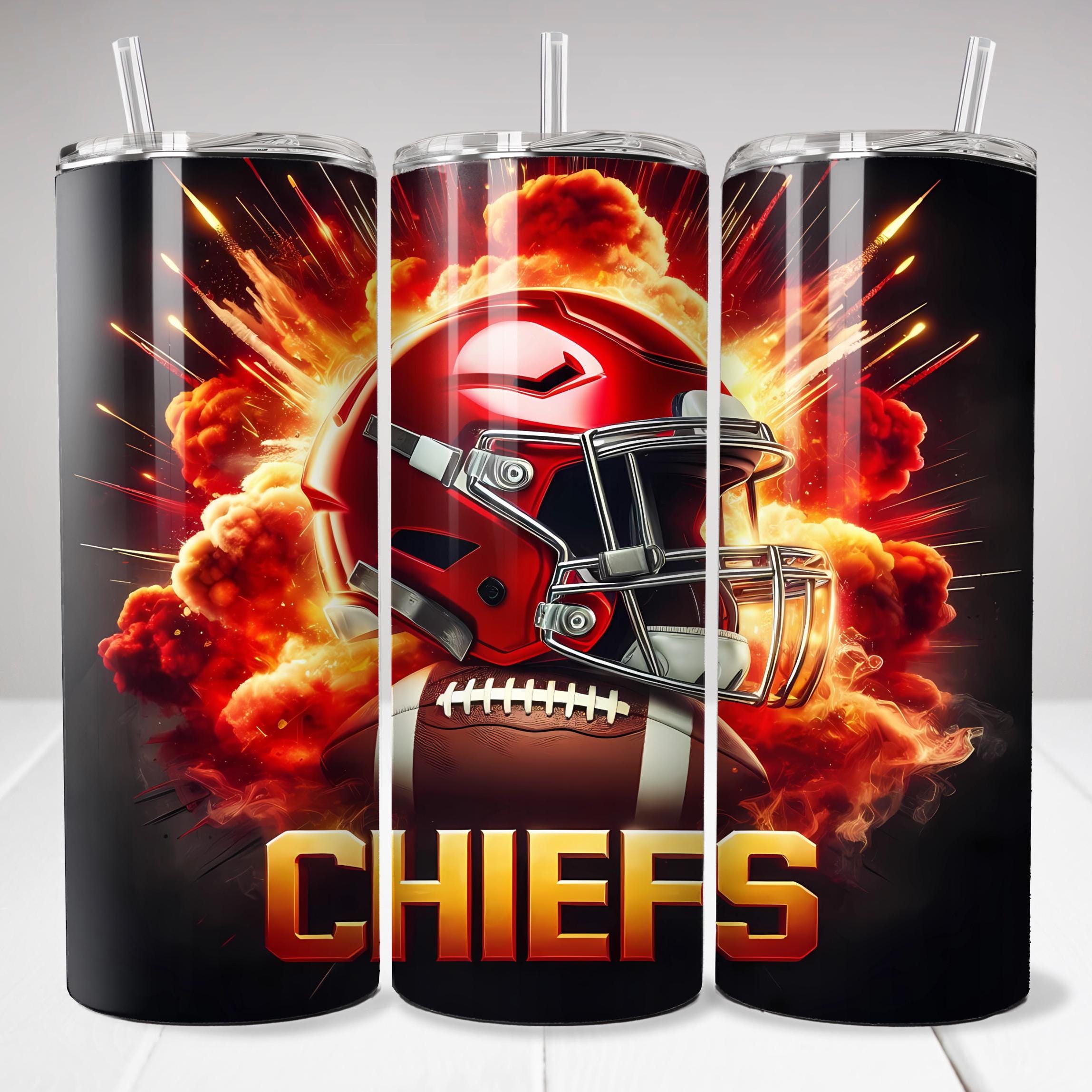 CHIEFS 20oz Skinny Tumbler Wrap PNG, Sport Mascot Tumbler Seamless ...