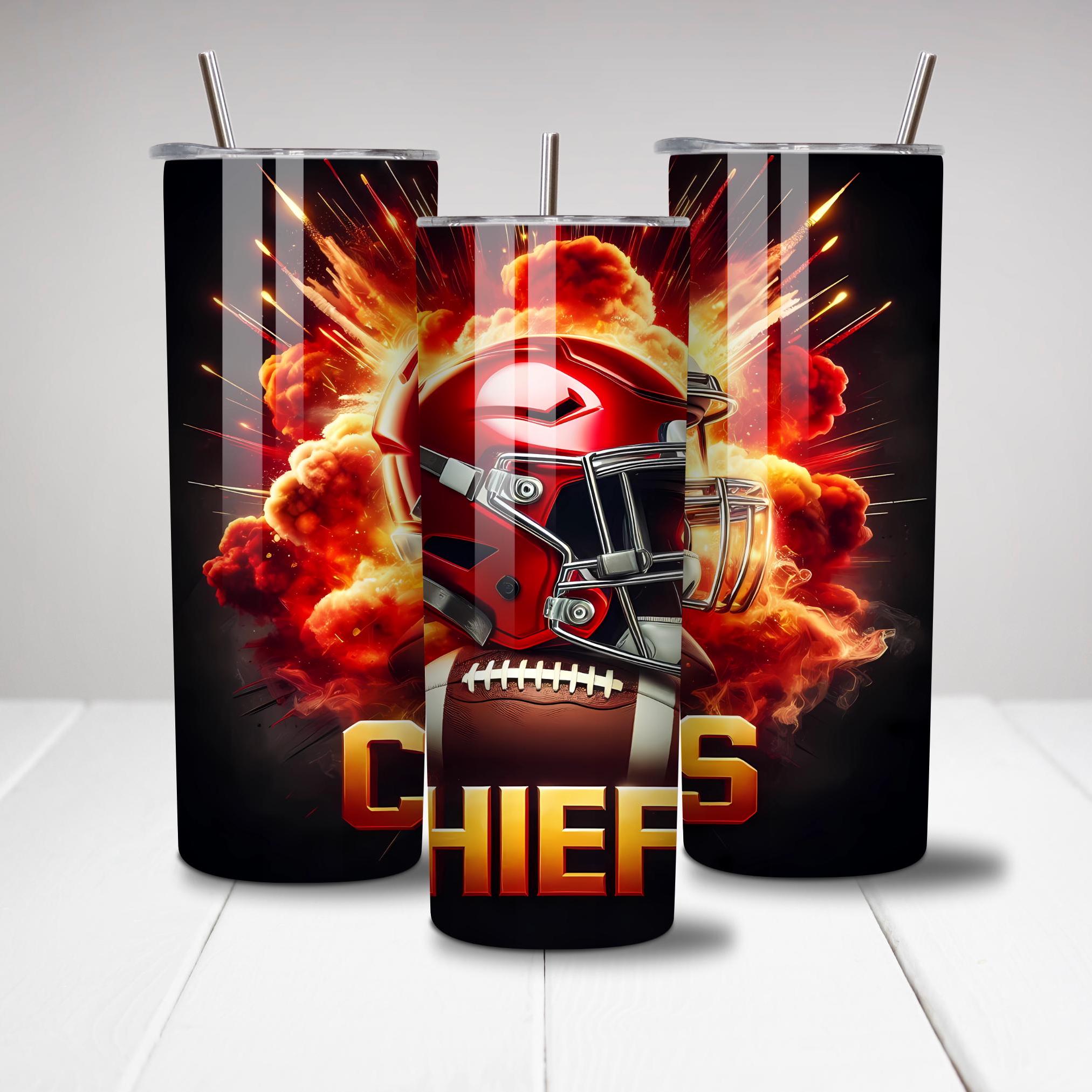 CHIEFS 20oz Skinny Tumbler Wrap PNG, Sport Mascot Tumbler Seamless ...