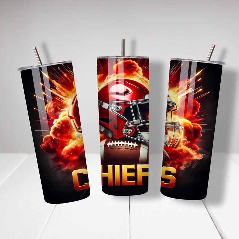 CHIEFS 20oz Skinny Tumbler Wrap PNG, Sport Mascot Tumbler Seamless ...
