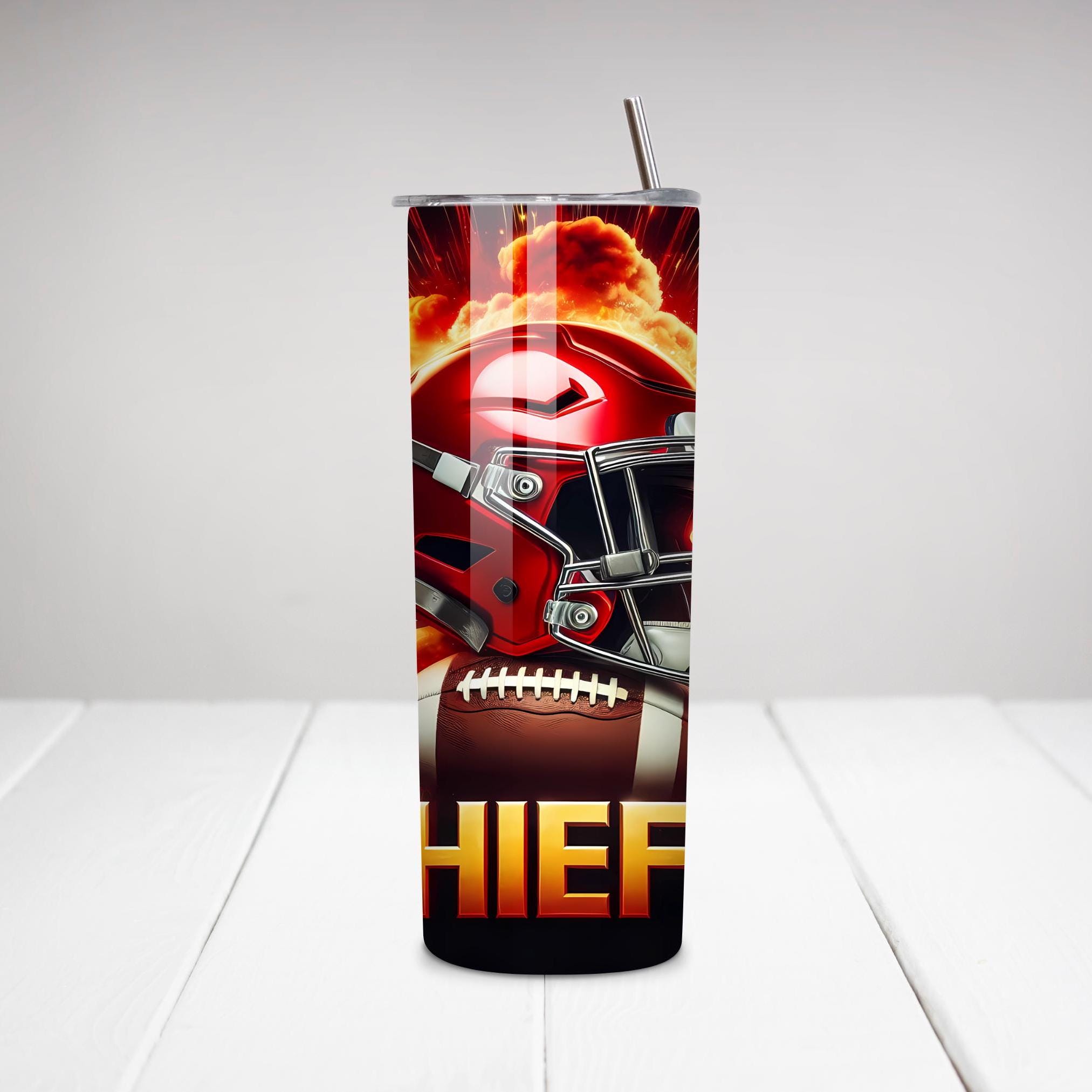CHIEFS 20oz Skinny Tumbler Wrap PNG, Sport Mascot Tumbler Seamless ...