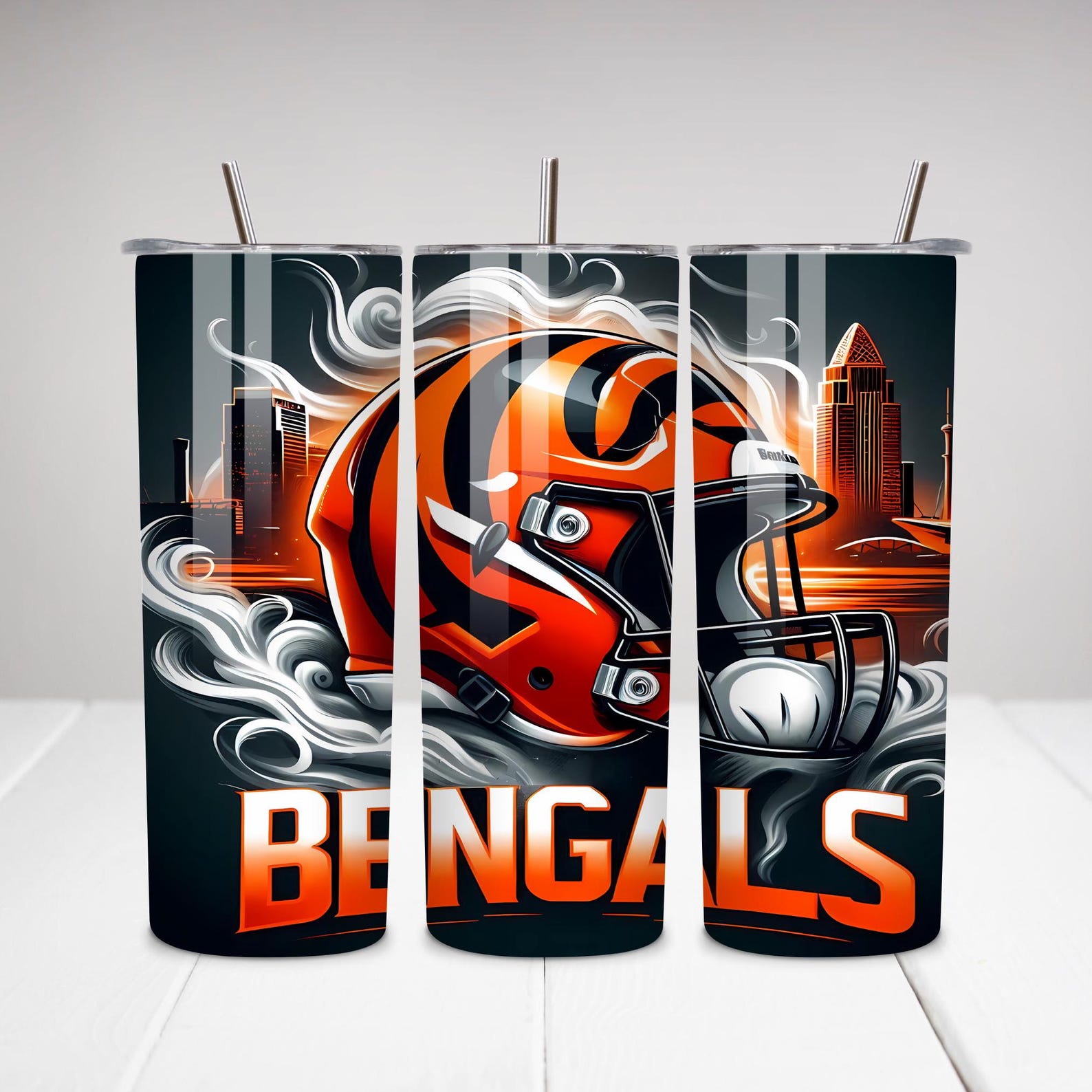 Bengal 20oz Skinny Tumbler Wrap PNG, Sport 20oz Tumbler PNG, Mascot ...